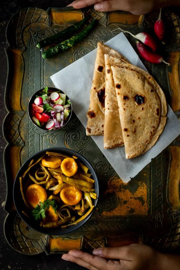 Guvar Dhokli nu Shaak - Sanjana Feasts - Indian Curry Recipes