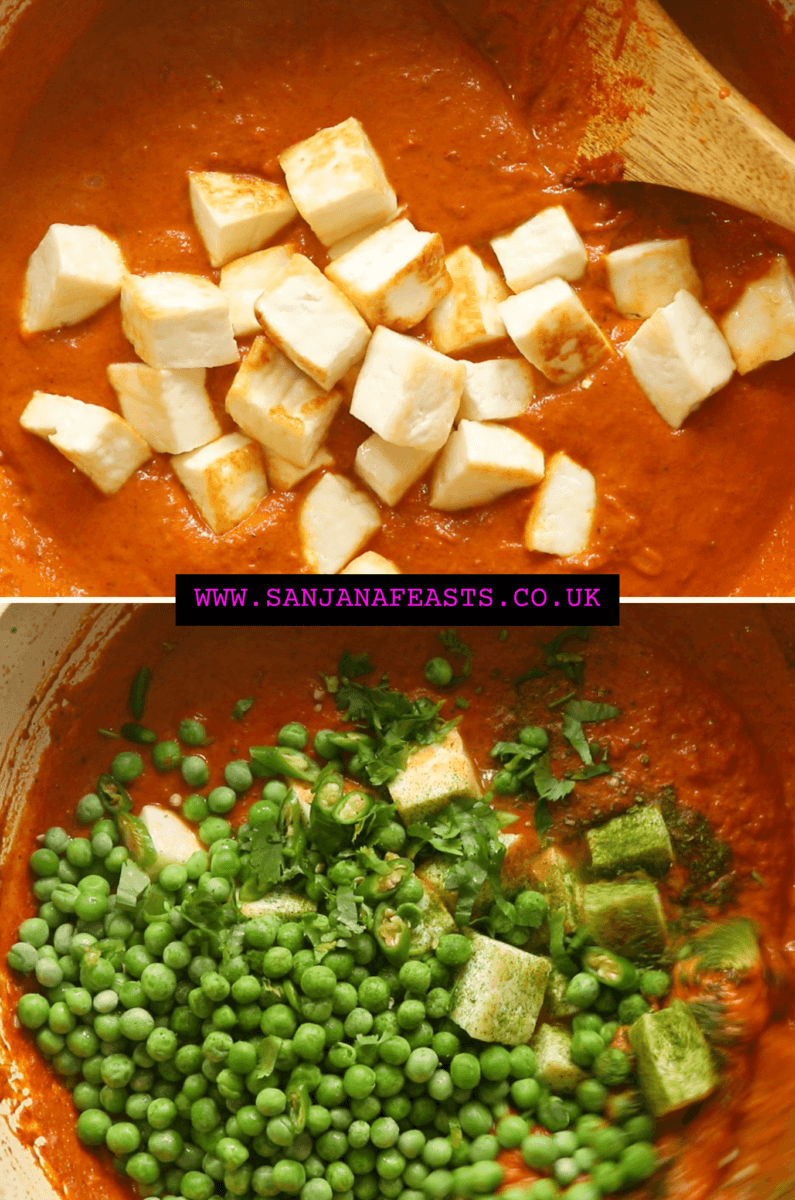 Matar Paneer (Peas & Paneer Curry) - Indian Curry Recipes - Sanjana Feasts