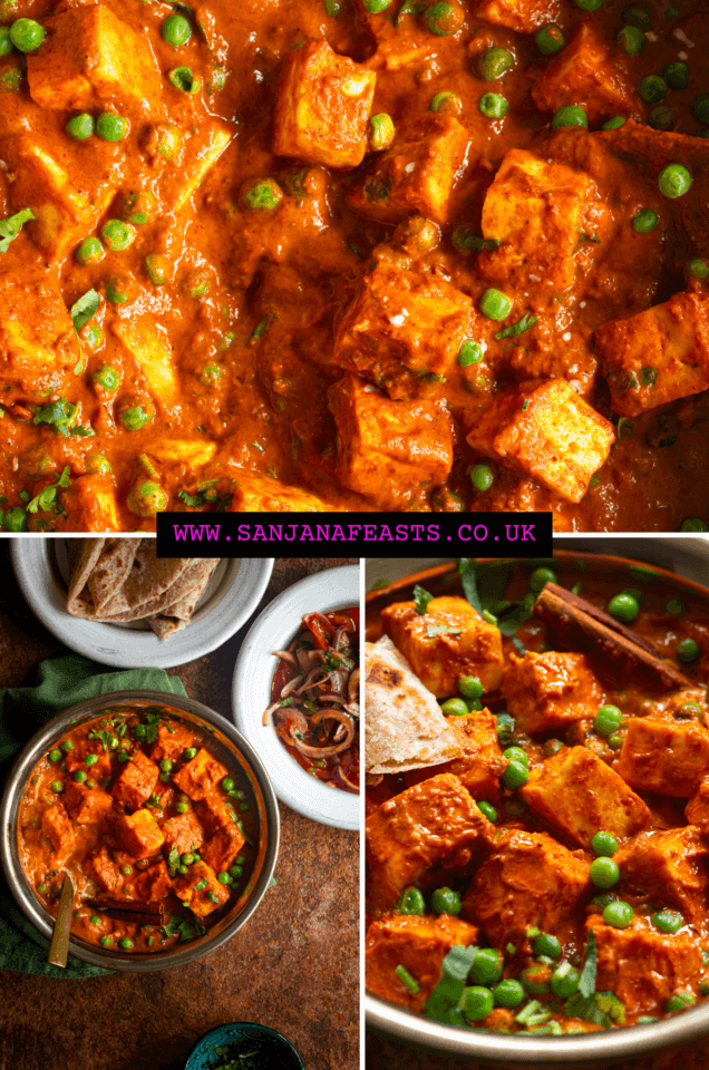 Matar Paneer (Peas & Paneer Curry) - Indian Curry Recipes - Sanjana Feasts