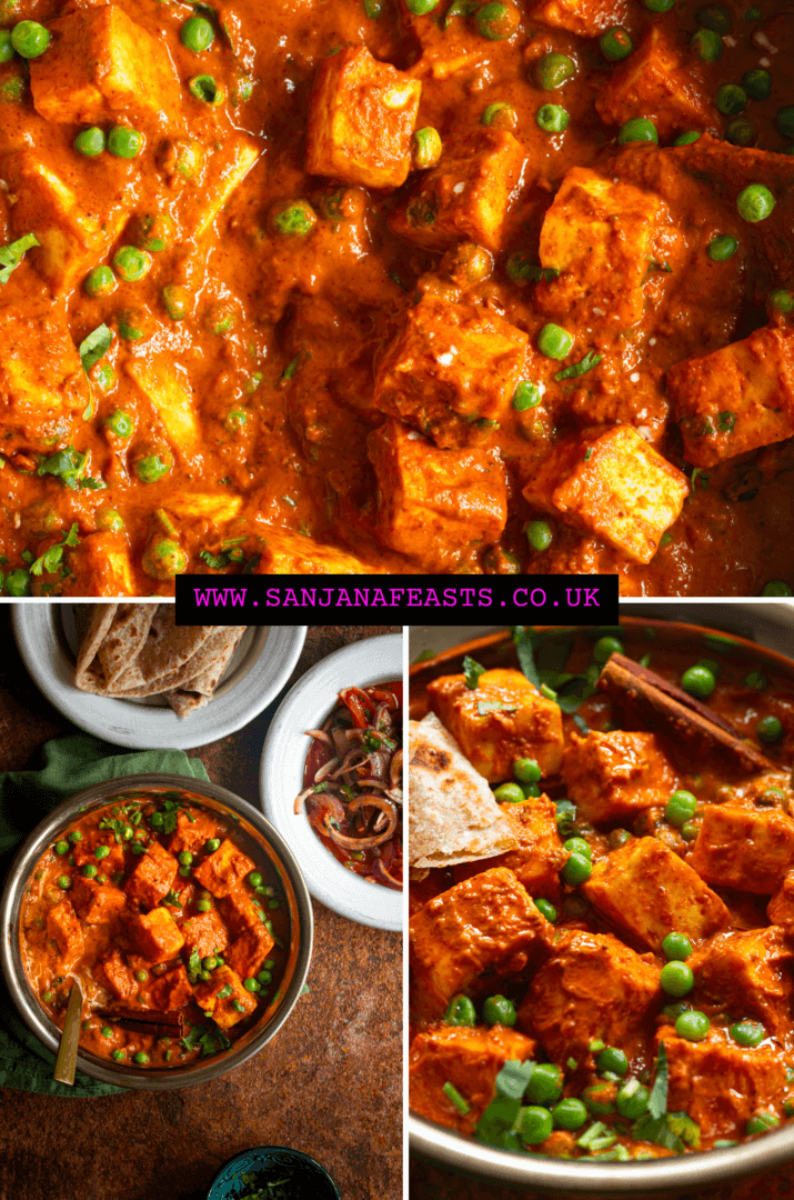 Matar Paneer (Peas & Paneer Curry) - Indian Curry Recipes - Sanjana Feasts