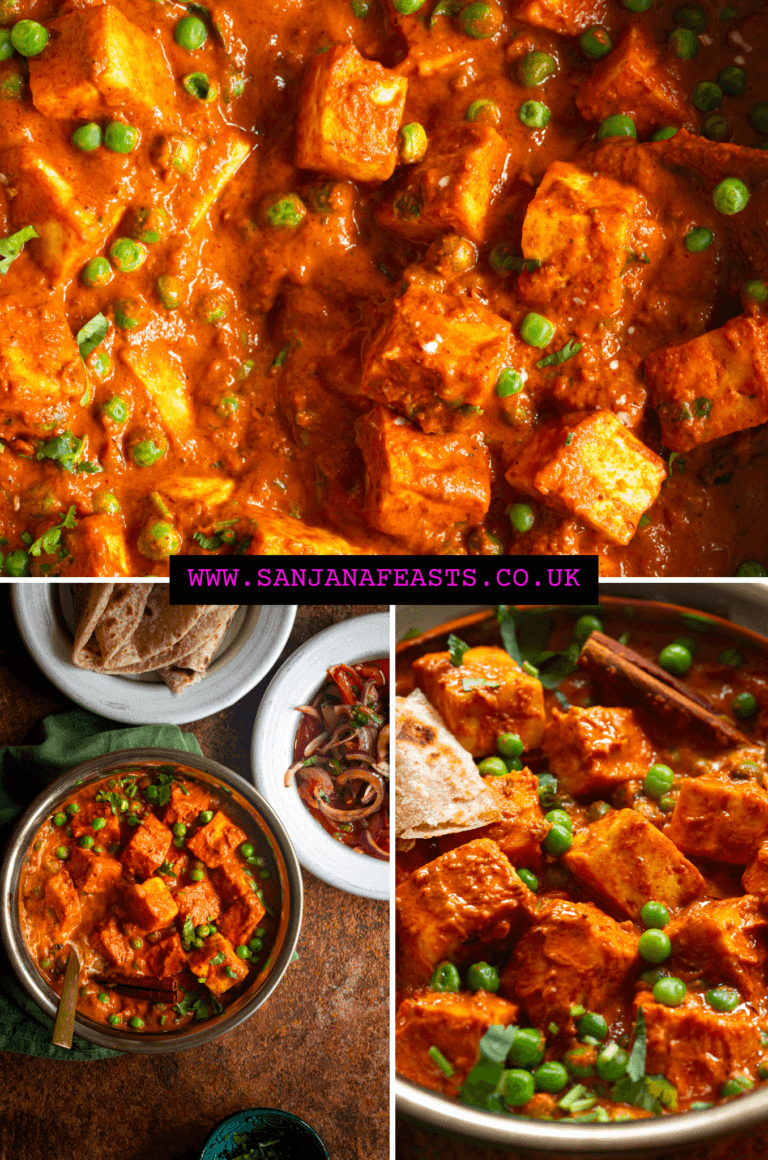 Matar Paneer (Peas & Paneer Curry) - Indian Curry Recipes - Sanjana Feasts