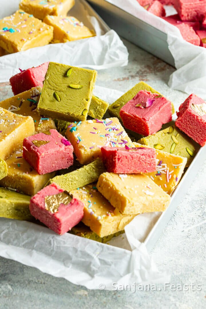 Strawberry Barfi Recipe 2 Ingredients Indian Sweets Sanjana Feasts