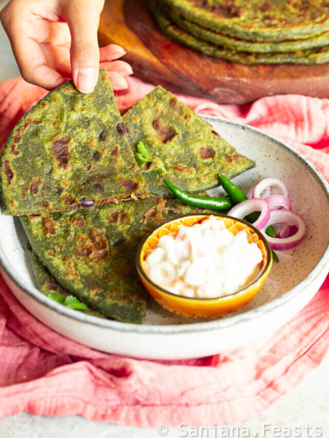 Spinach and Black Bean Paratha - High Protein Indian Recipes - Sanjana ...